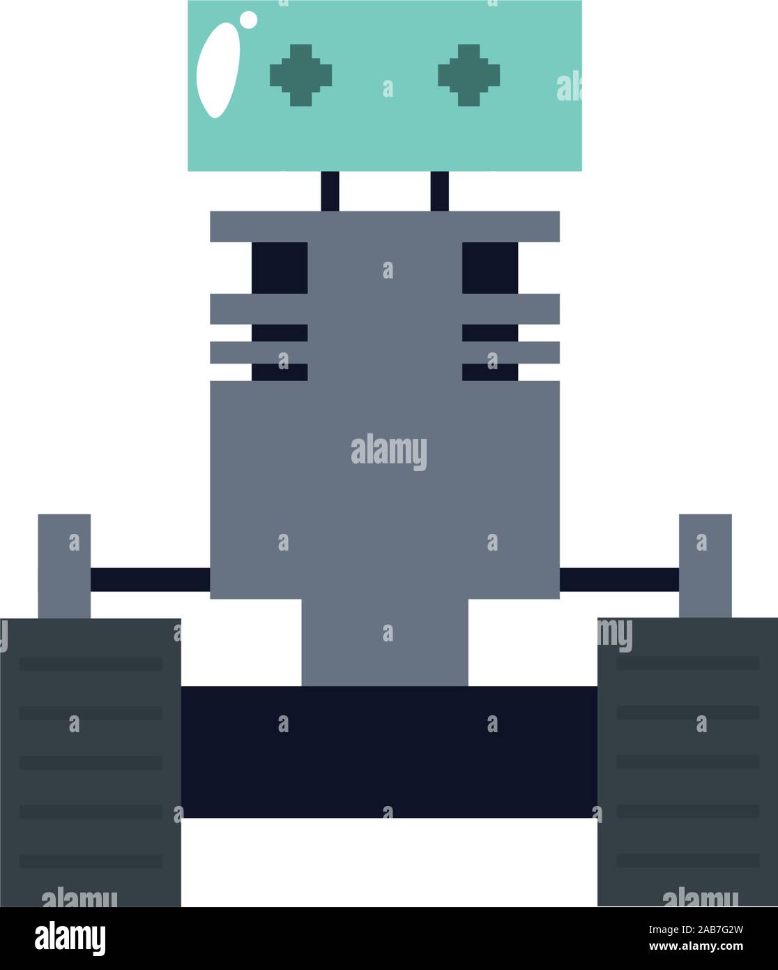robot with wheels flat style icon vector illustration design Stock ...