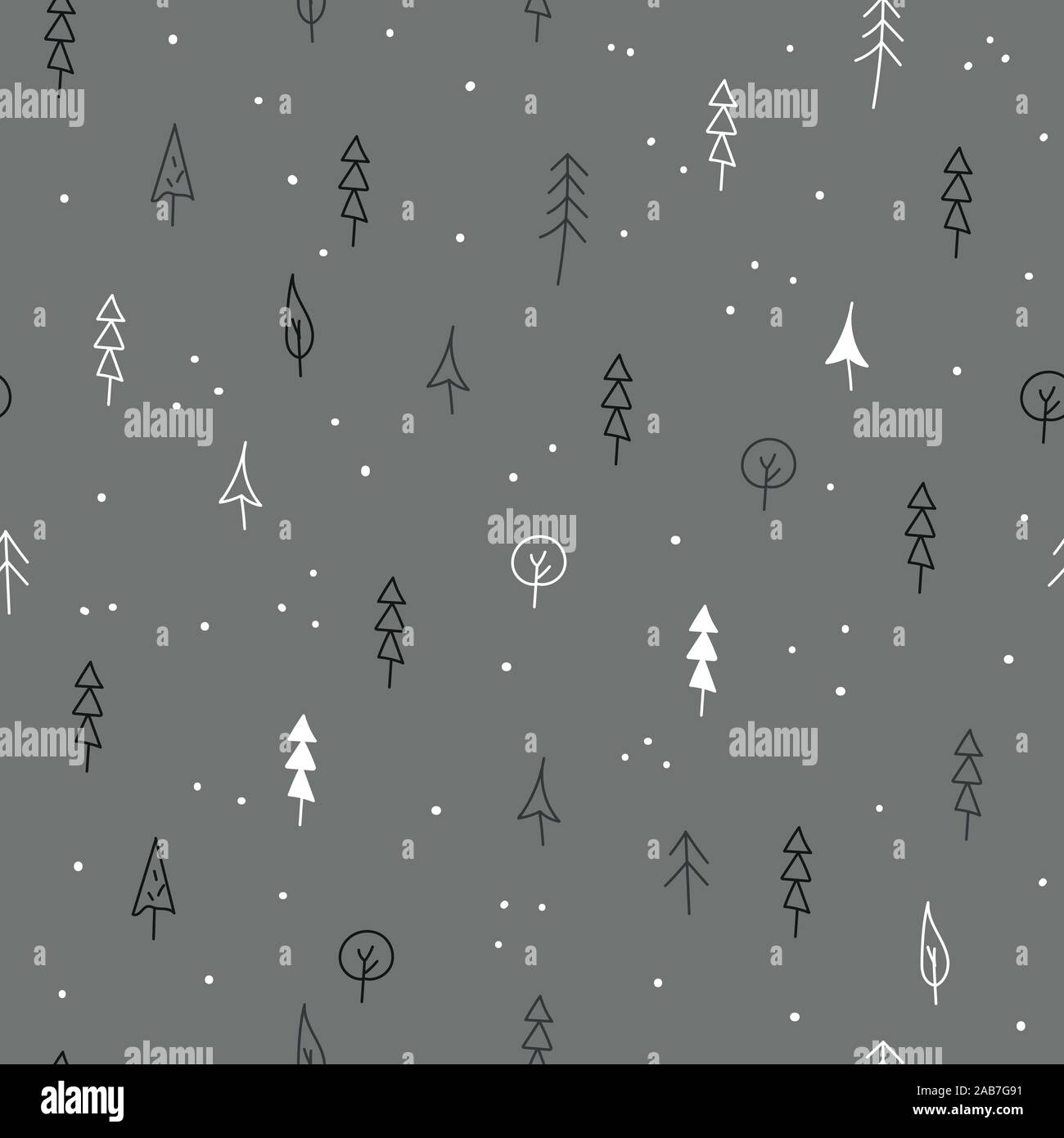 Cute simple winter pattern. Floral seamless pattern. Vector background ...