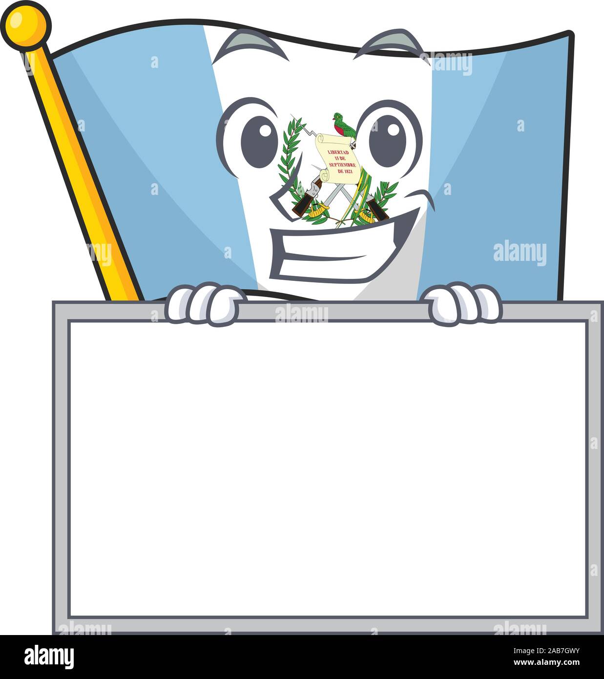 Grinning with board flag bolivia cartoon character style Stock Vector ...