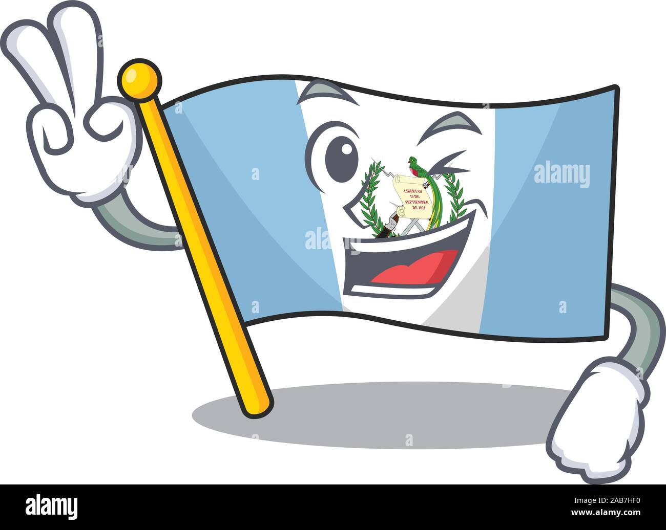 Flag Bolivia Character cartoon style with two fingers Stock Vector ...