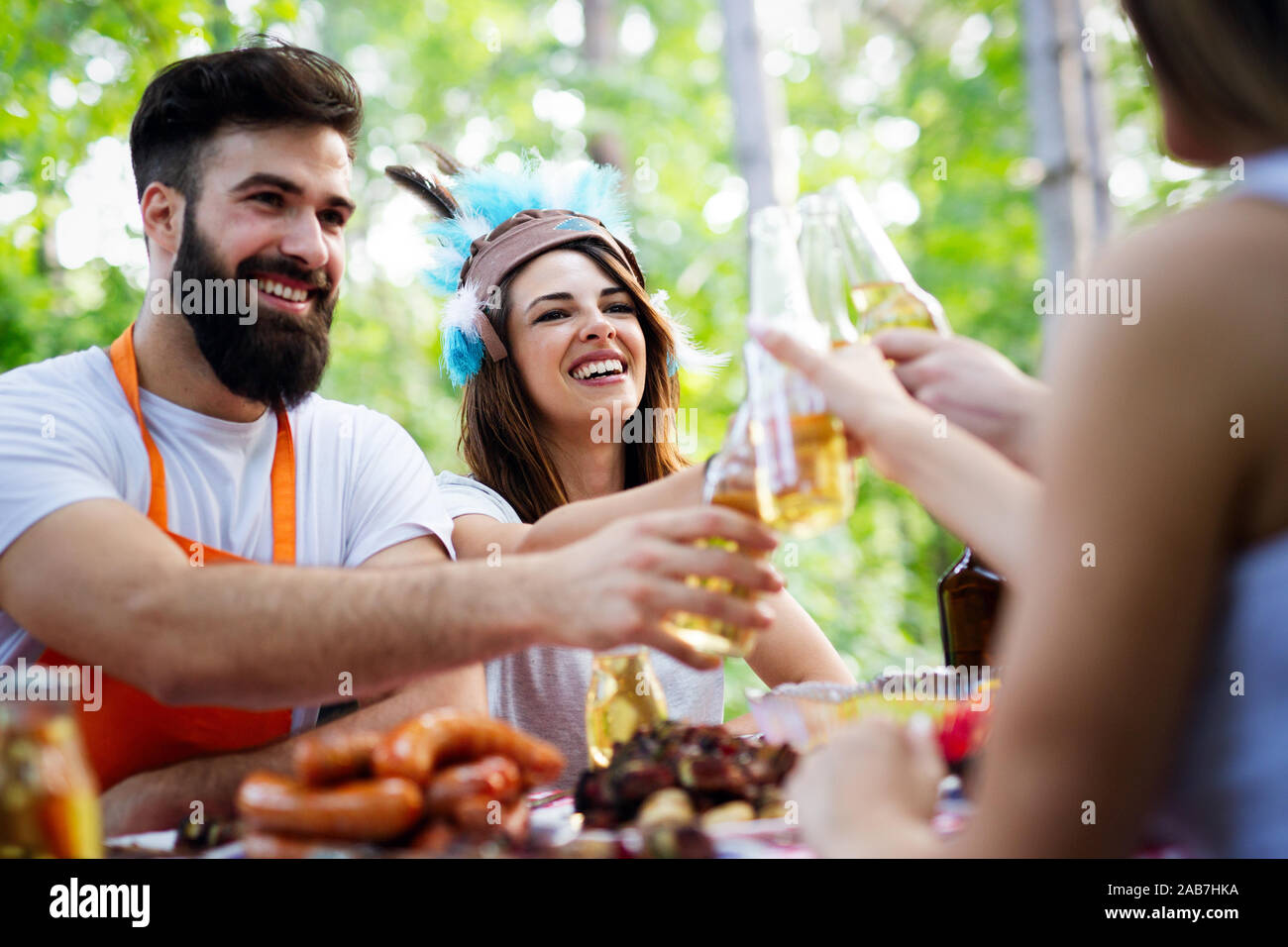 Friends toasting lunch hi-res stock photography and images - Alamy