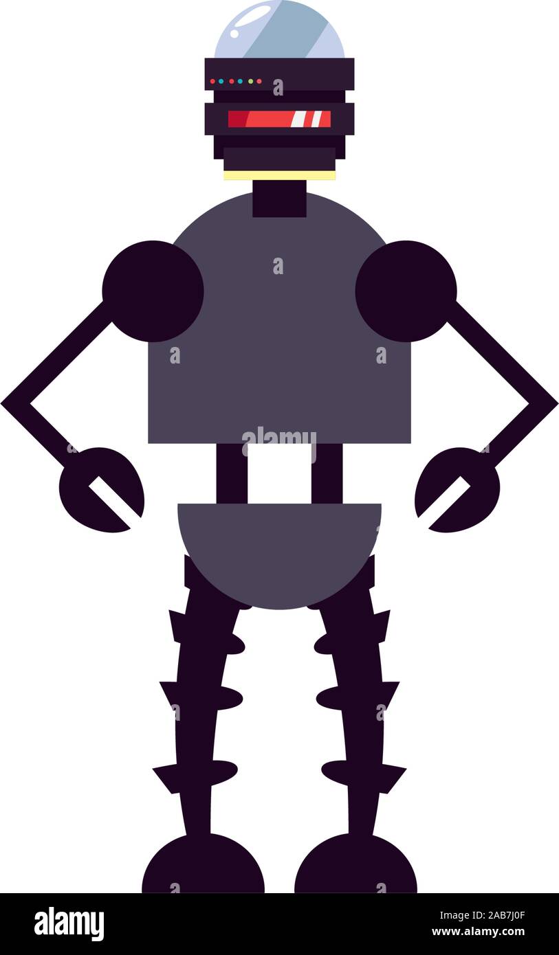 humanoid robot flat style icon vector illustration design Stock Vector ...