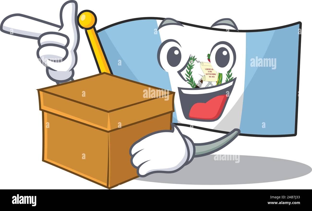 With box Super Funny flag bolivia cartoon character style Stock Vector ...