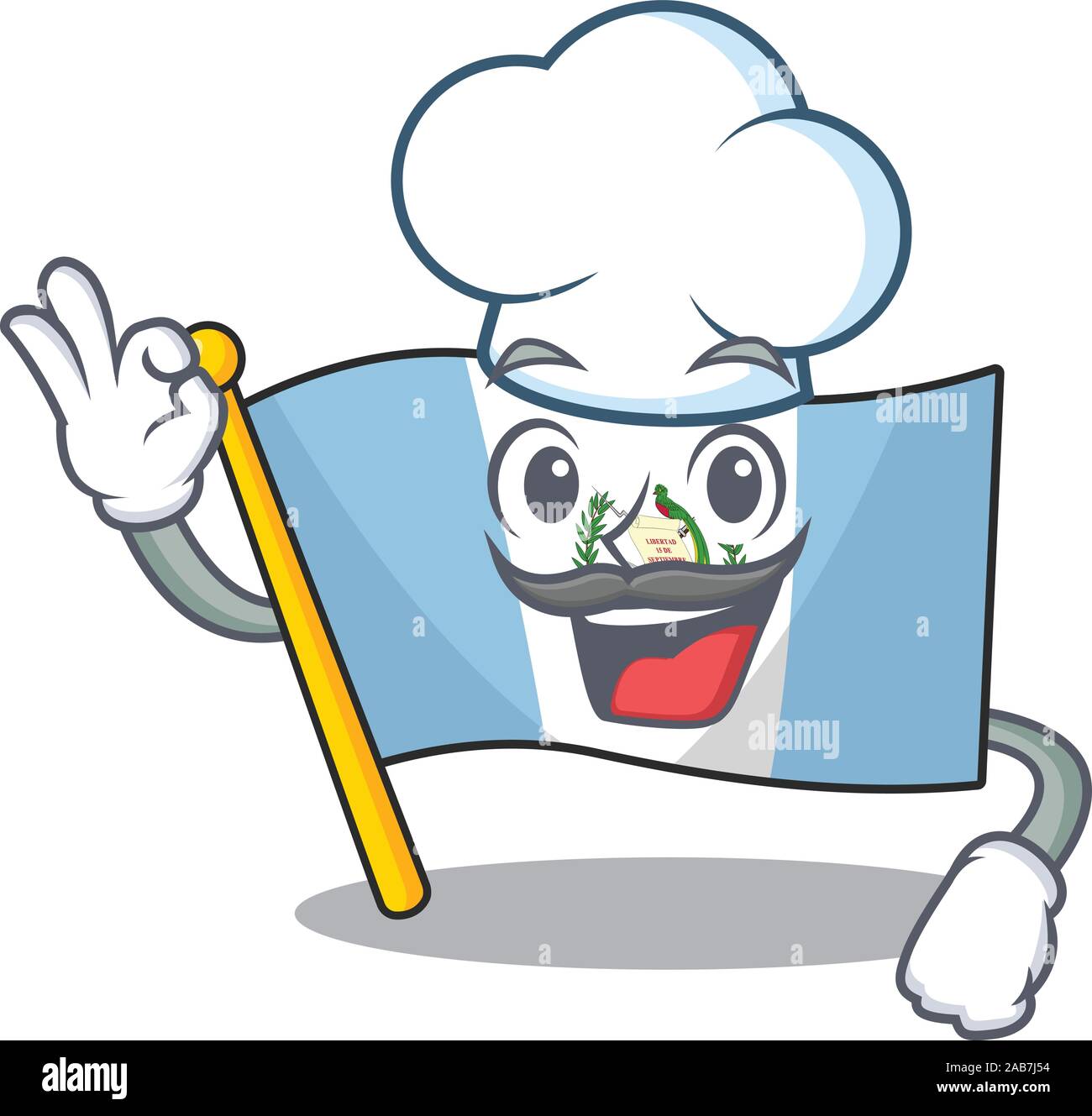 Happy Chef flag bolivia cartoon character with white hat Stock Vector ...