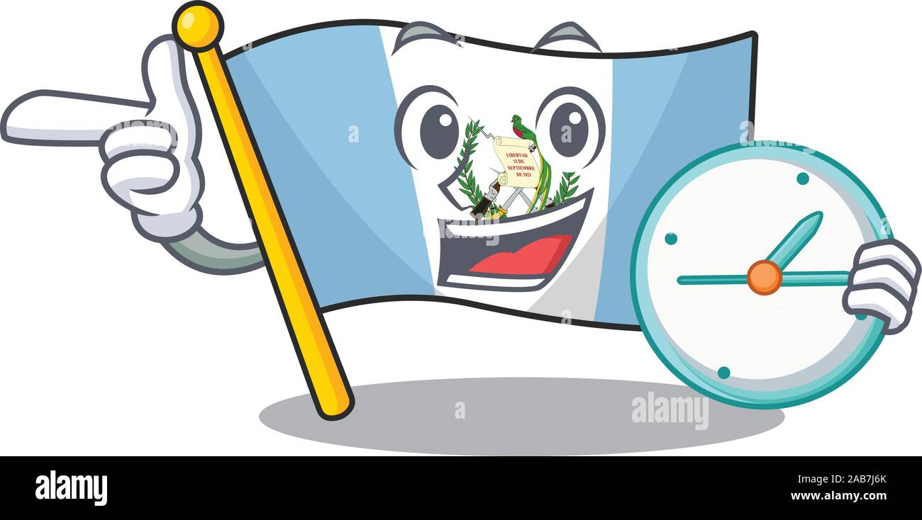With clock smiling flag bolivia cartoon character style Stock Vector ...