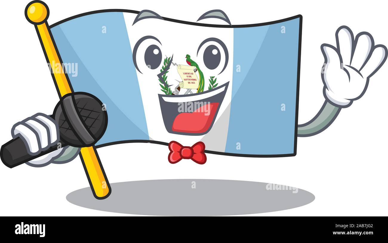 cartoon Singing flag bolivia while holding a microphone Stock Vector ...