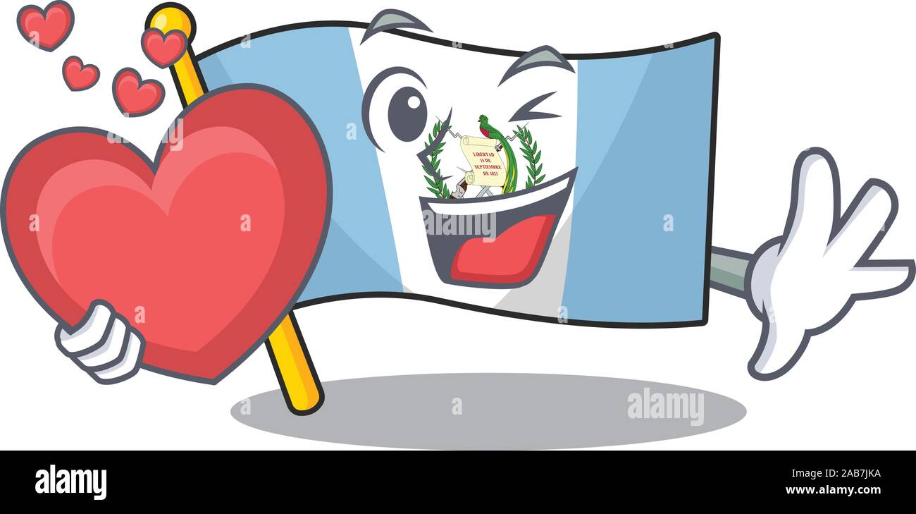 With heart flag bolivia cartoon character mascot style Stock Vector ...