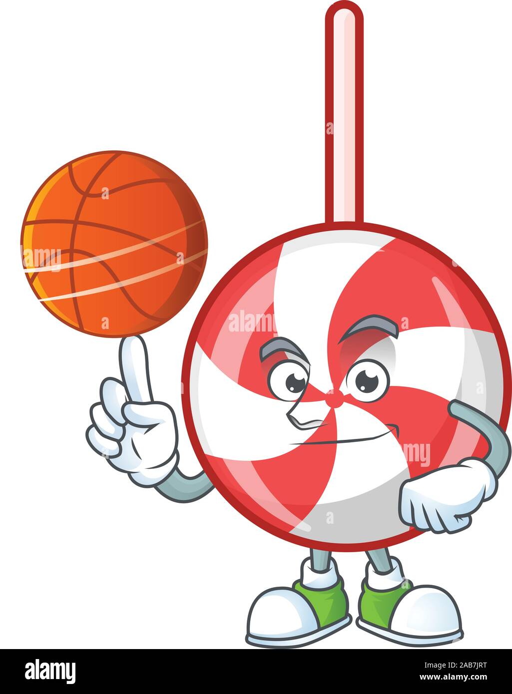 Mascot of striped peppermint candy cartoon character style with ...