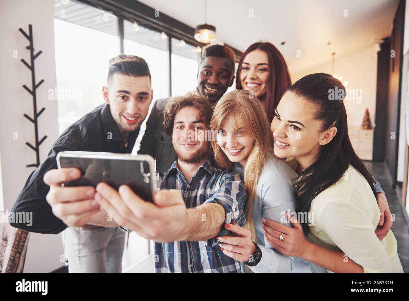 Self portrait of mixed race unity of african, american, asian ...