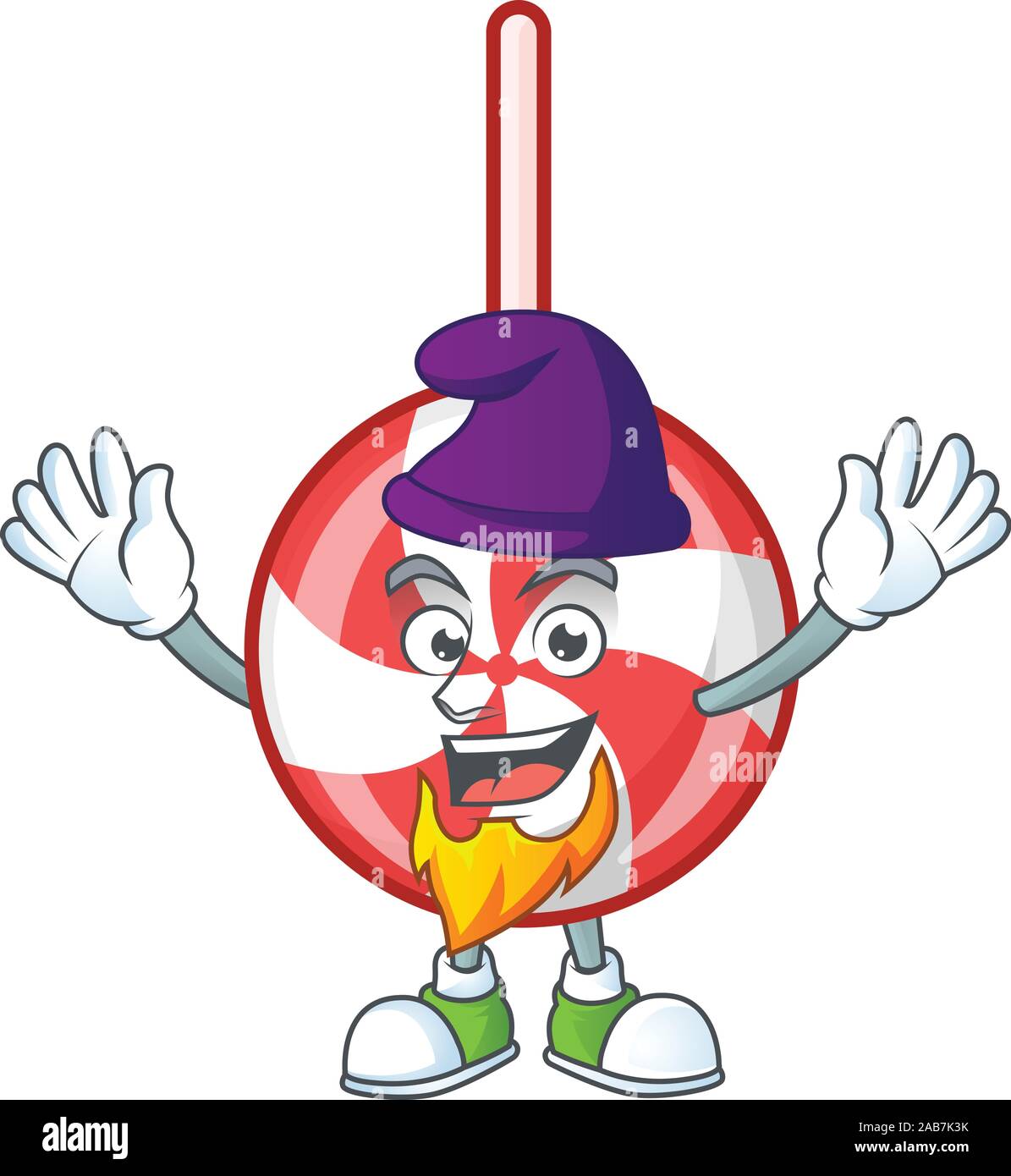 Striped peppermint candy mascot cartoon style as an Elf Stock Vector ...