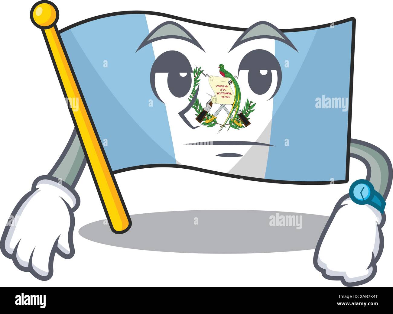 Waiting flag bolivia on cartoon character mascot design Stock Vector ...