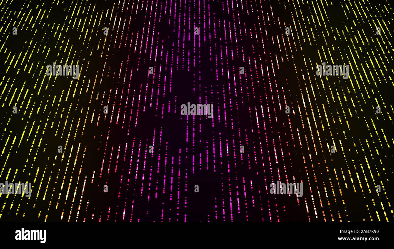 Digital data flow from colorful particles, computer generated. 3d ...