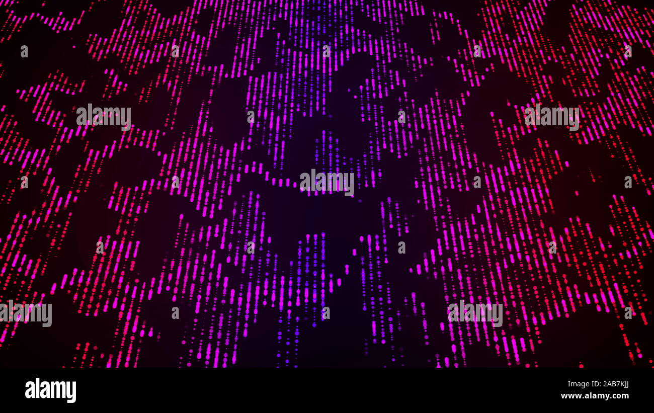 Digital data flow from colorful particles, computer generated. 3d ...