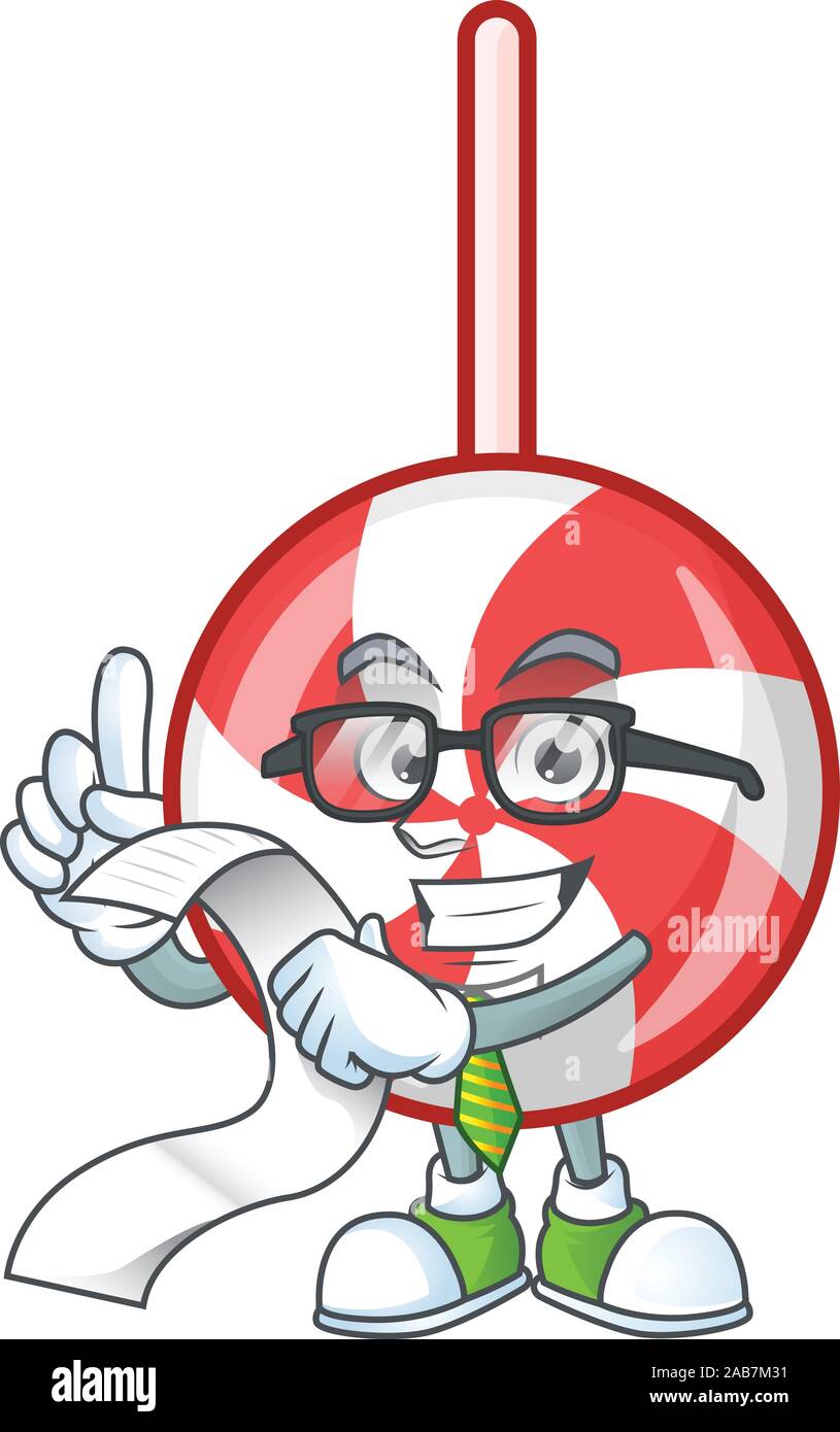 Cute striped peppermint candy cartoon character with menu ready to ...