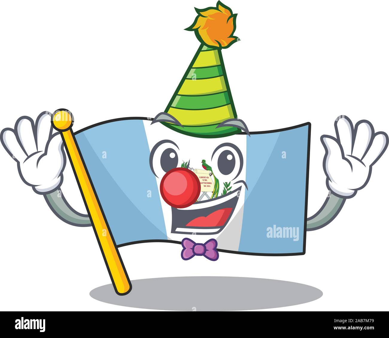 Cute Clown flag bolivia placed on cartoon character mascot design Stock ...