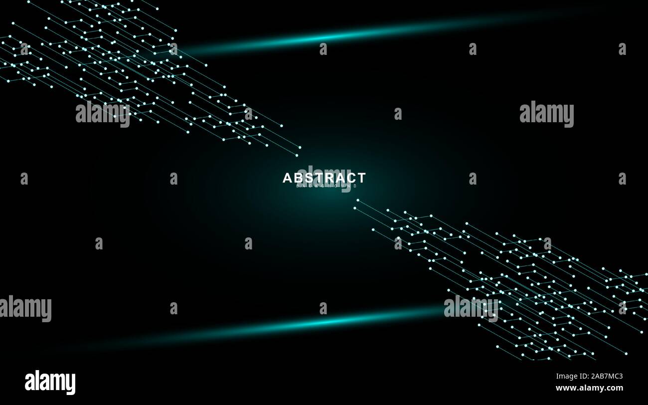 Dark blue glowing circuit board tech background. Vector technology ...