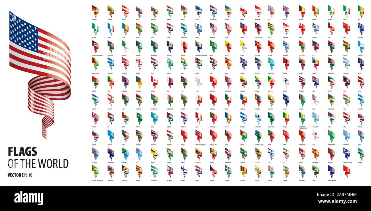 National flags of the countries. Vector illustration on white ...