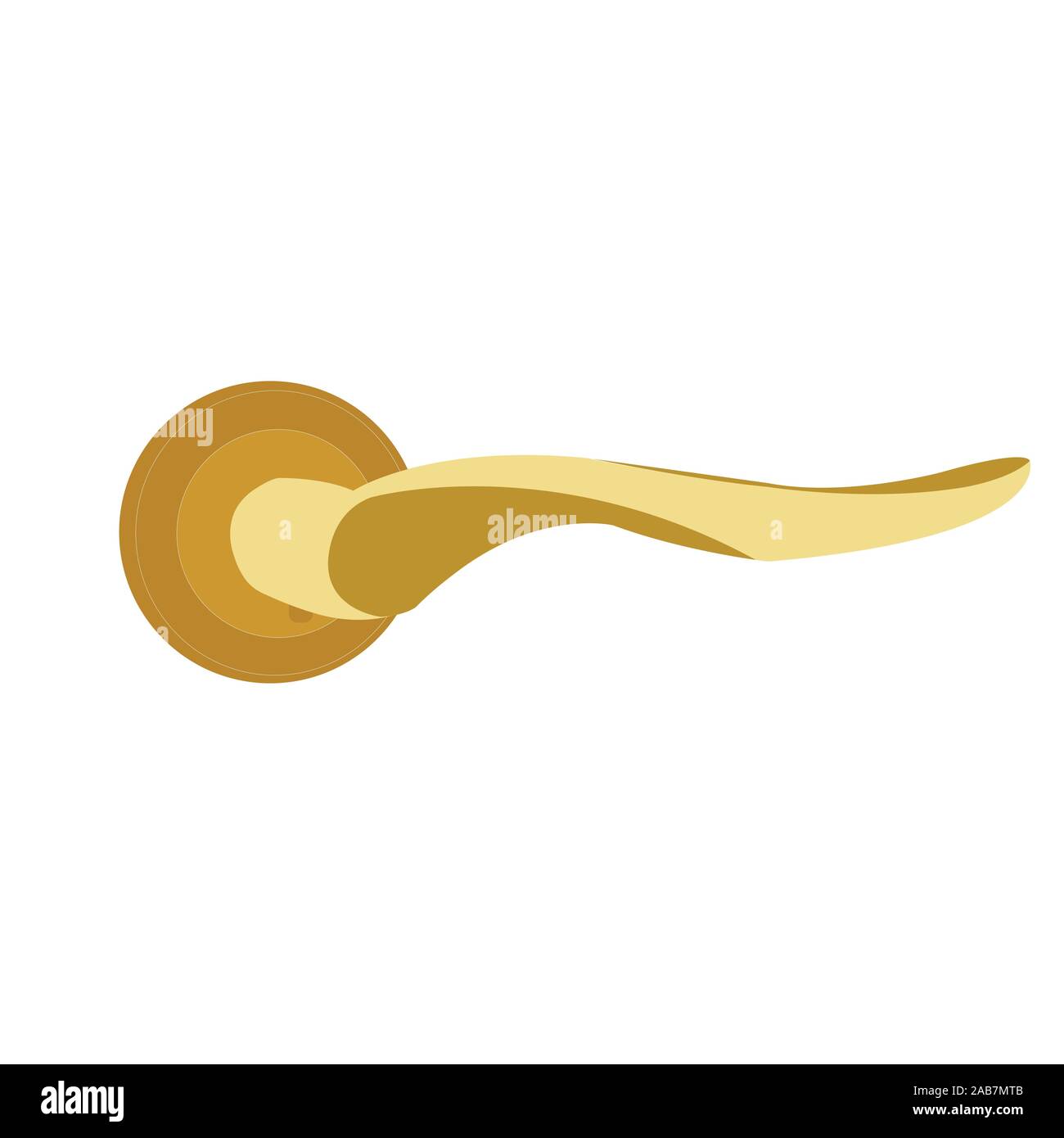 A beautifully drawn wooden door handle on white Stock Vector Image ...