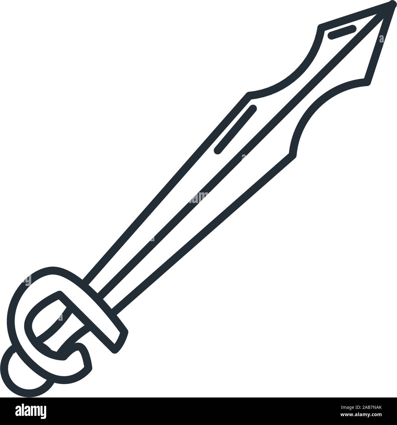 medieval sword flat style icon vector illustration design Stock Vector ...