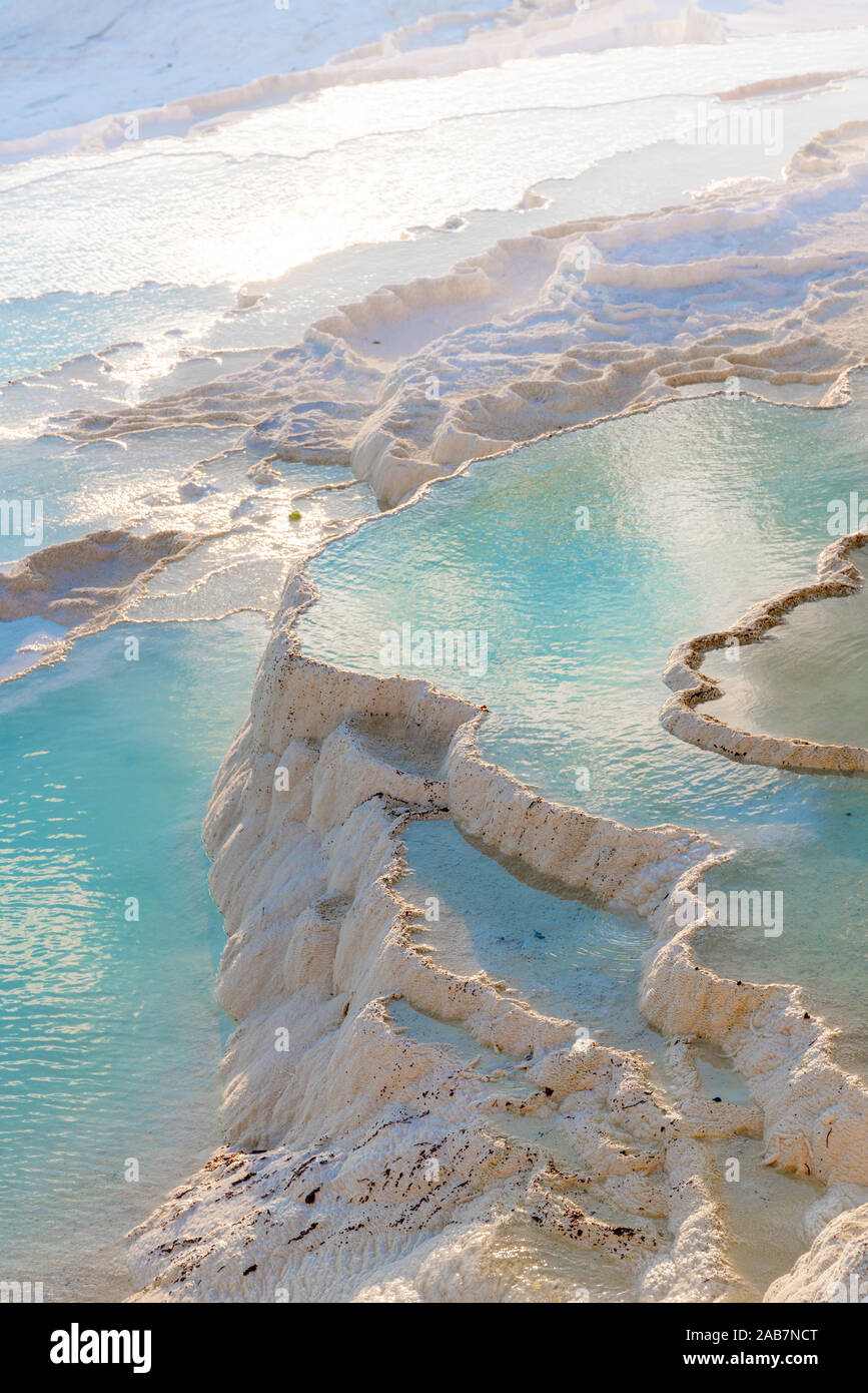 Turkey, Denizli Province, Pamukkale Natural Travertine Thermal Pools at ...