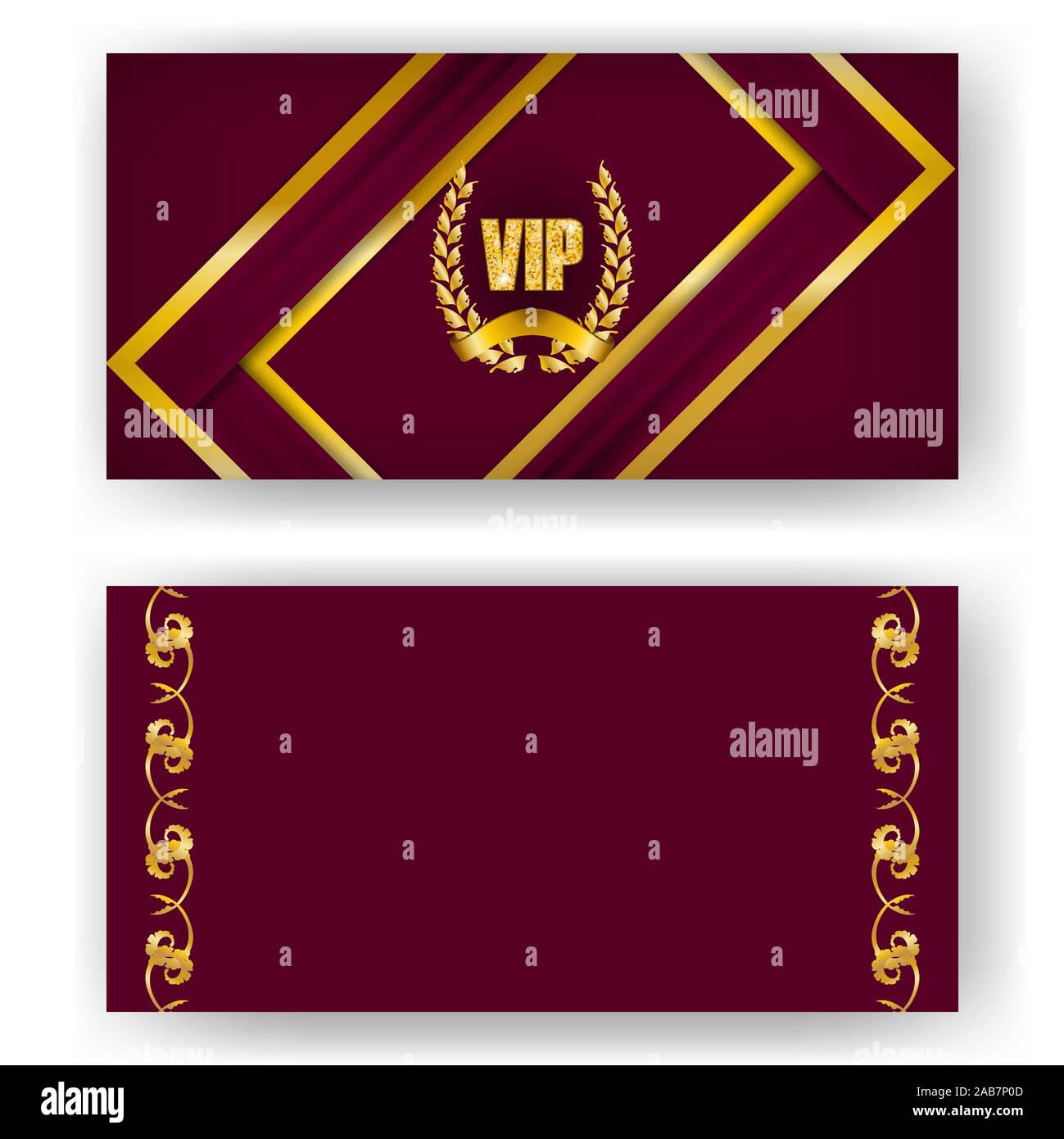 Set of vip card, invitation with laurel wreath Stock Vector Image & Art ...