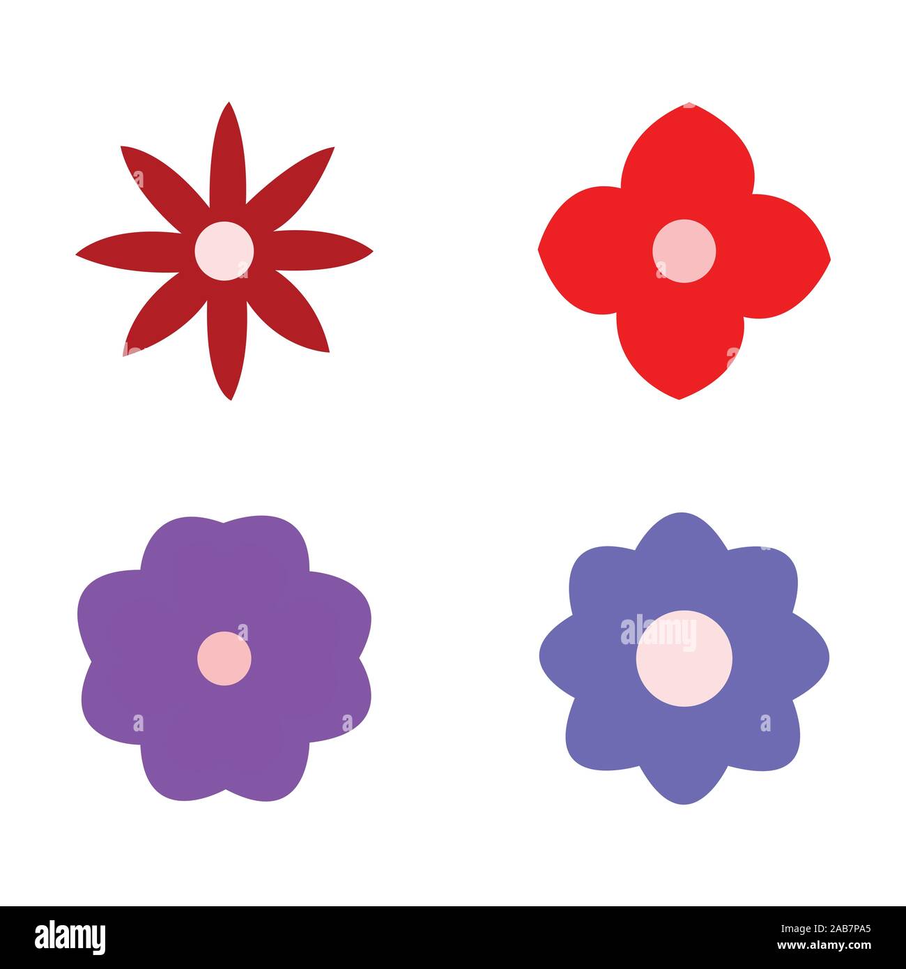 Four single flowers Stock Vector Images - Alamy