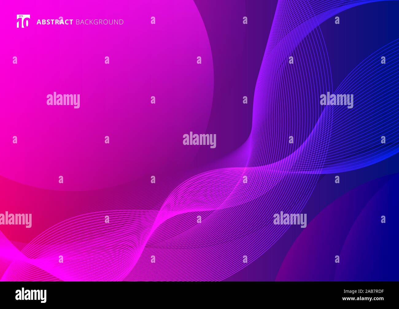 Abstract wave lines pattern on pink and blue gradient background ...