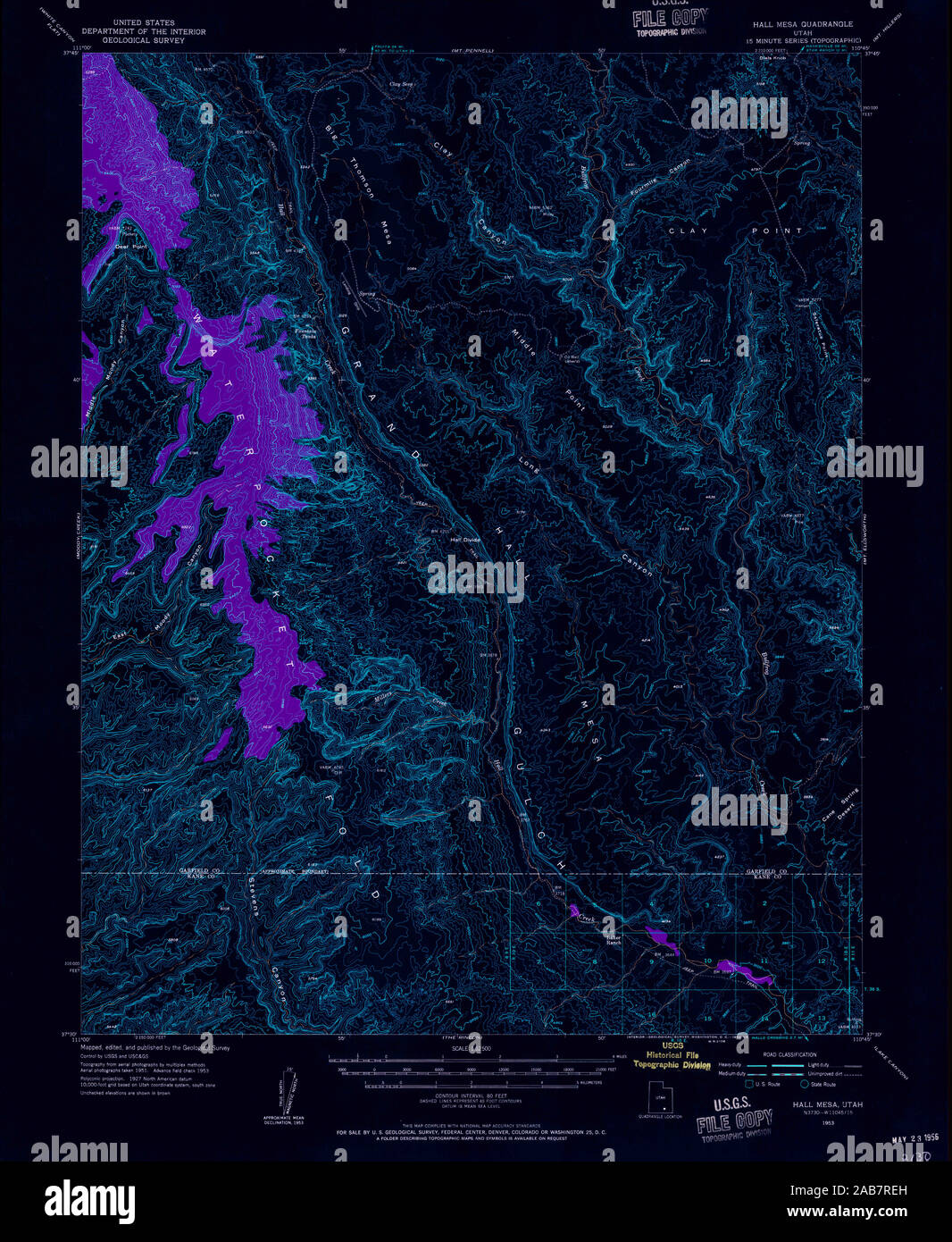 UT Hall Mesa 249684 1953 62500 Inverted Restoration Stock Photo - Alamy