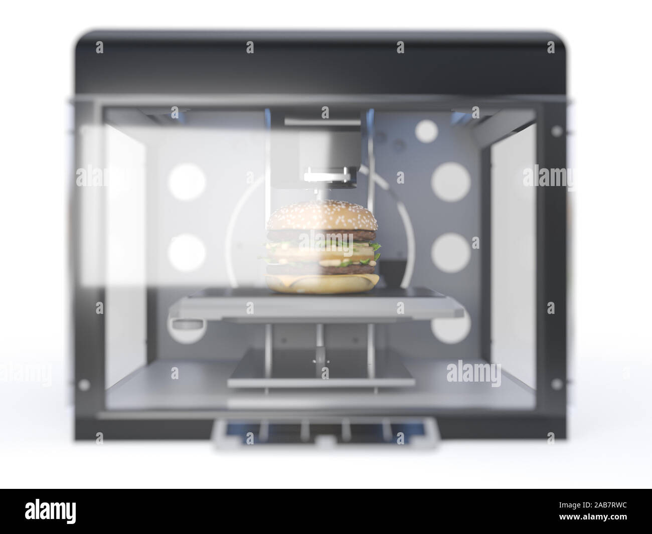 3d rendered illustration of a 3d printer printing a burger Stock Photo ...