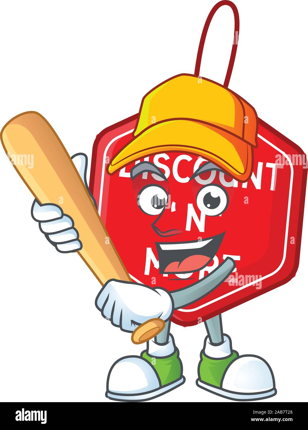 Funny smiling christmas discount tag cartoon mascot playing baseball ...