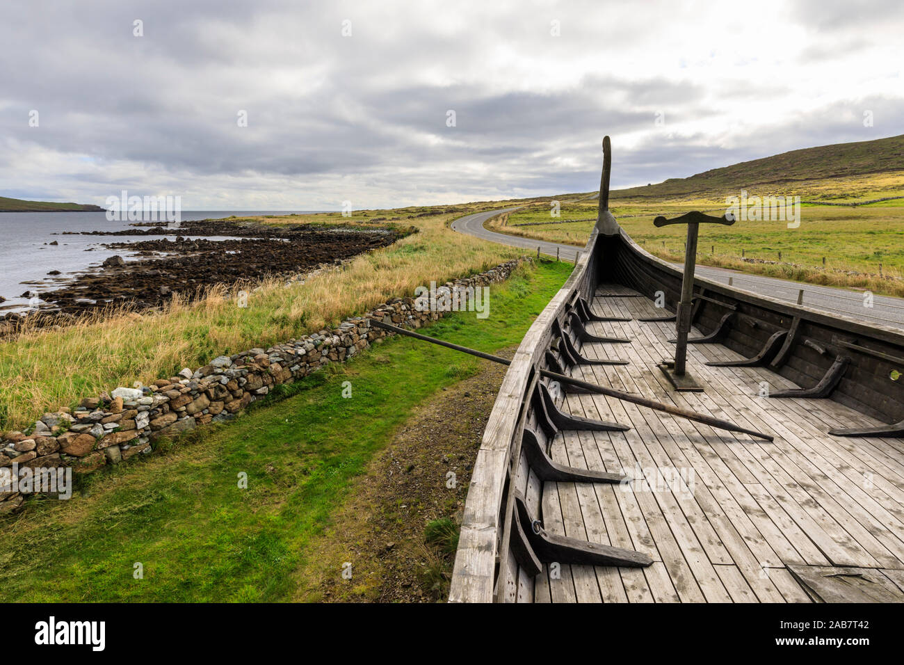 Replica Viking longship, Skidbladner, Haroldswick, Island of Unst ...