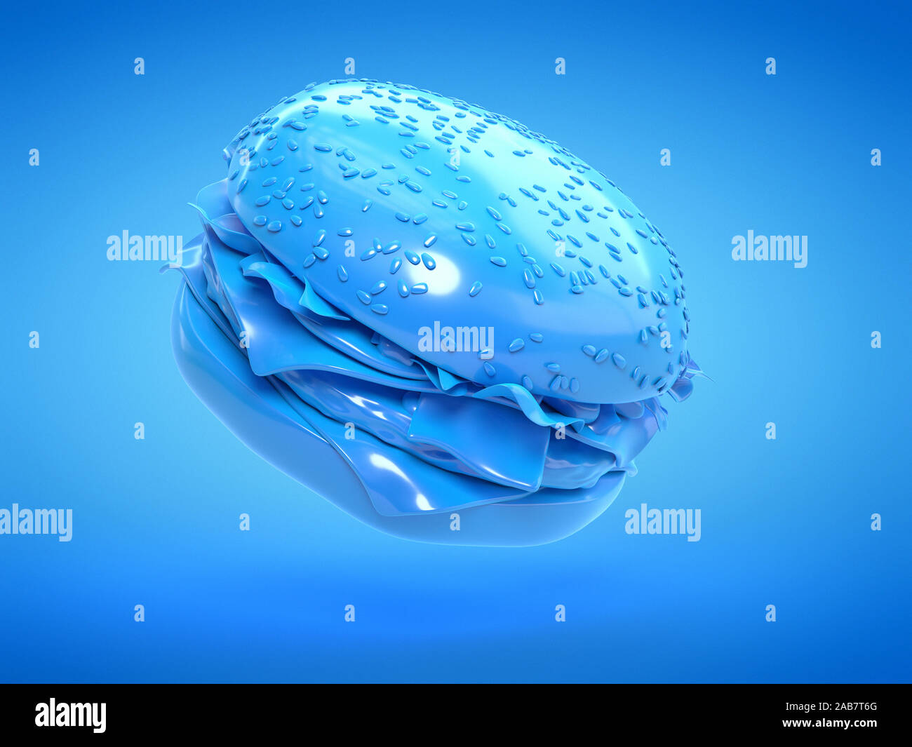 3d rendered illustration of a blue burger Stock Photo - Alamy