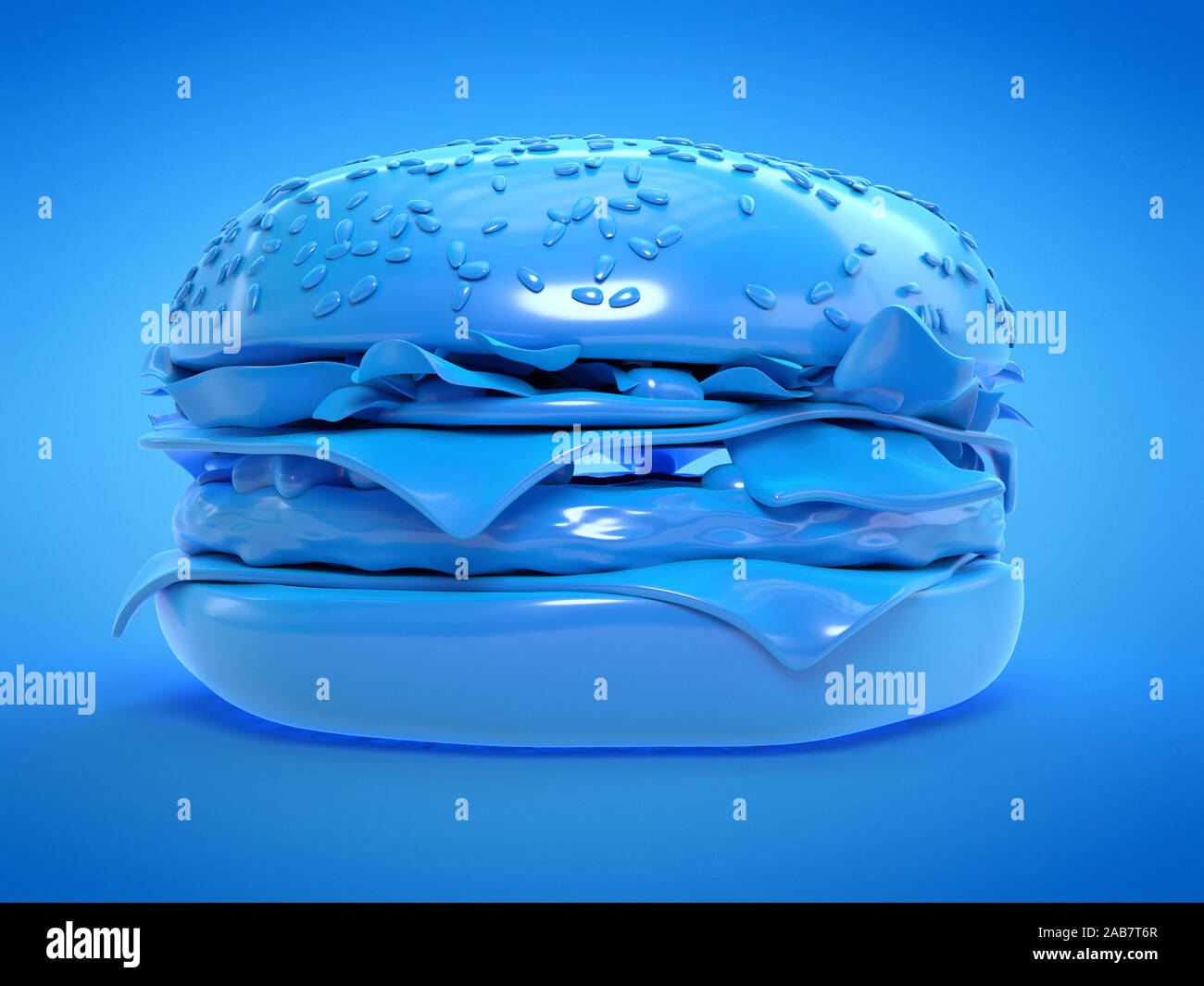 3d rendered illustration of a blue burger Stock Photo - Alamy
