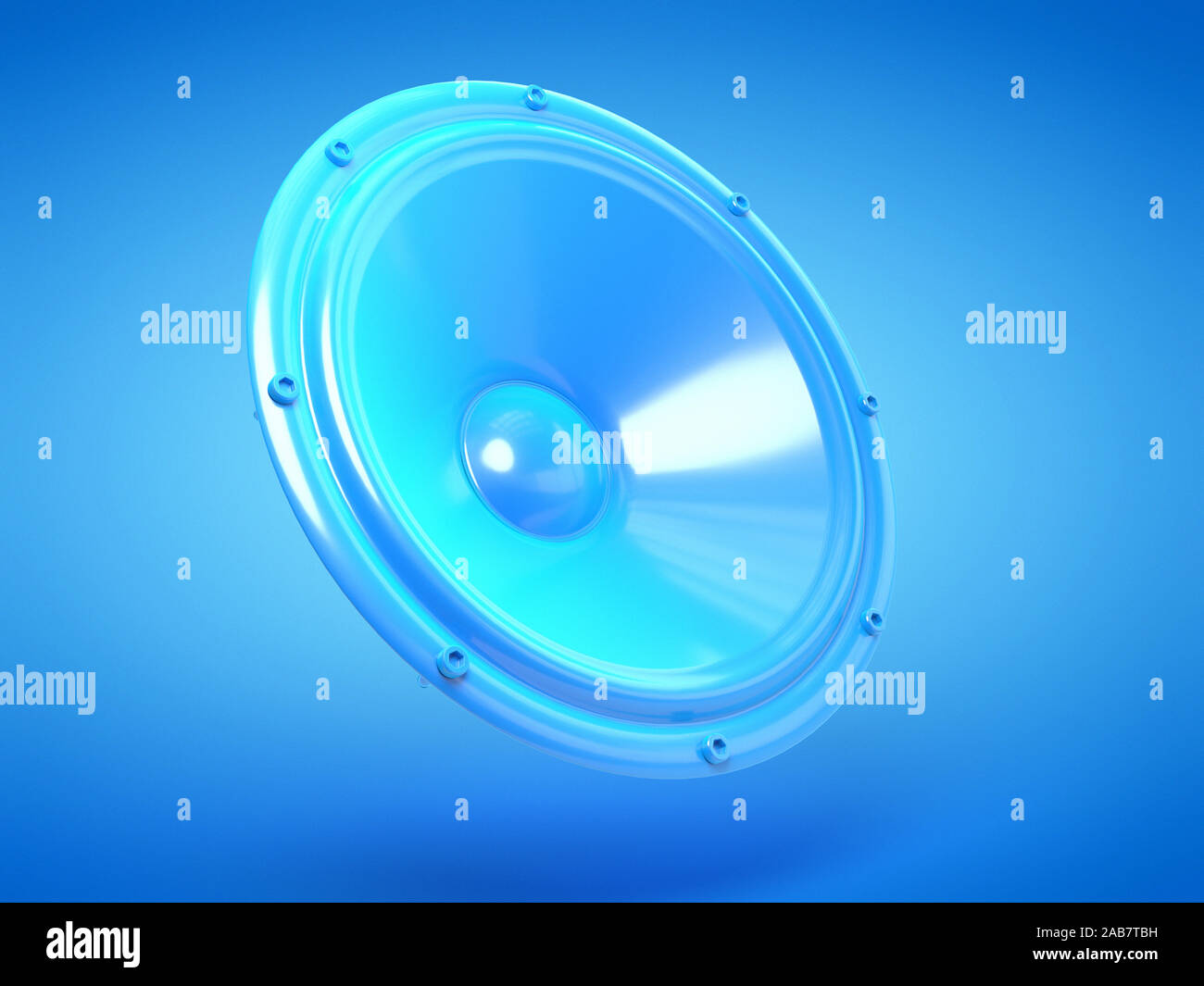 3d rendered illustration of a blue speaker Stock Photo - Alamy