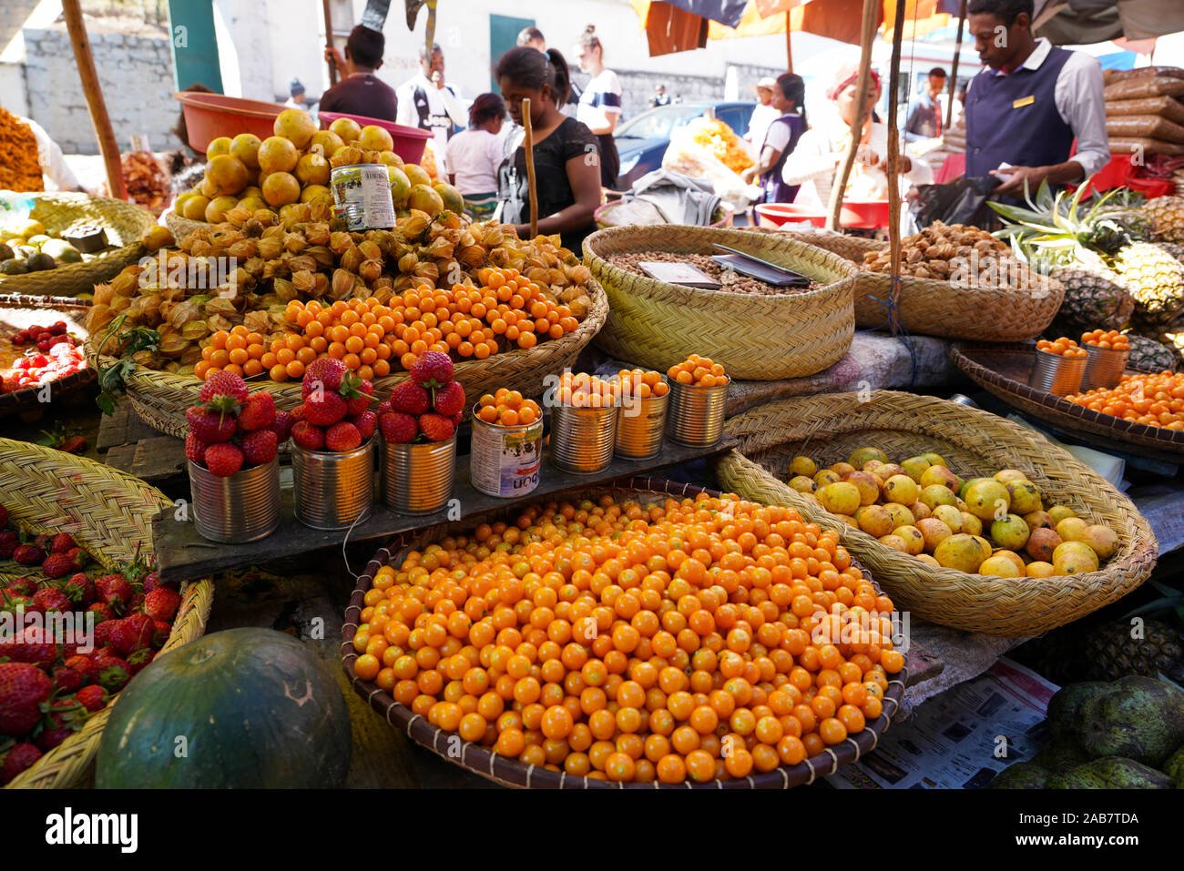 Food market close to Gare Soarano train station, Antananarivo ...