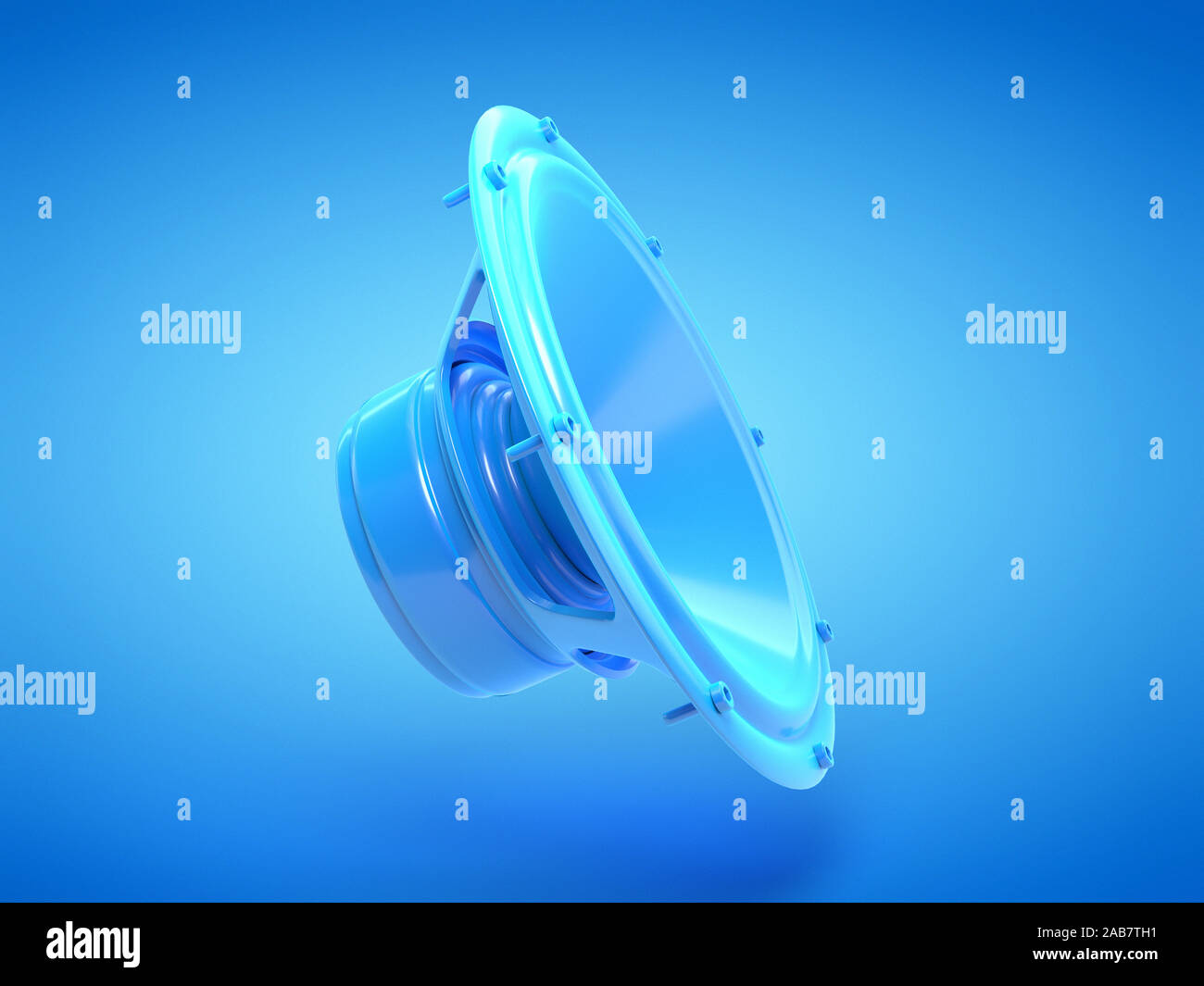3d rendered illustration of a blue speaker Stock Photo - Alamy
