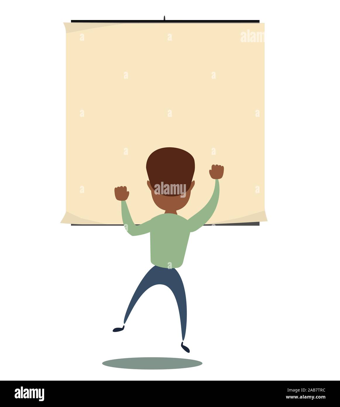 Man showing poster drawing hand Stock Vector Images - Alamy