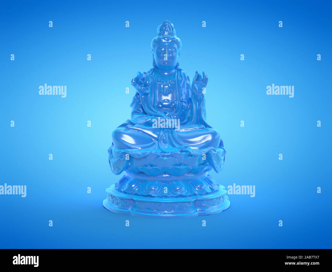 3d rendered illustration of a blue buddha statue Stock Photo - Alamy