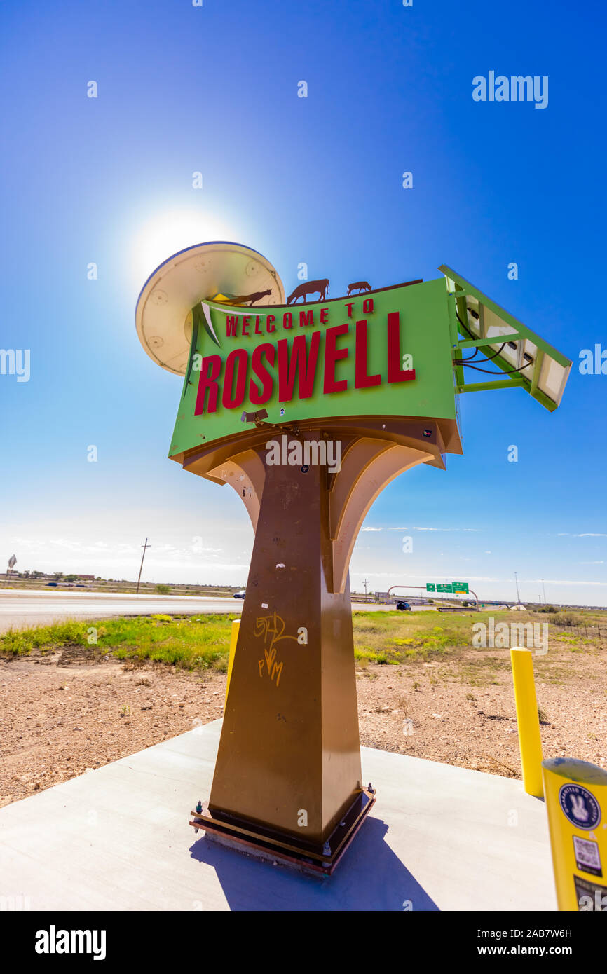 Roswell sign, Roswell, New Mexico, North America Stock Photo - Alamy