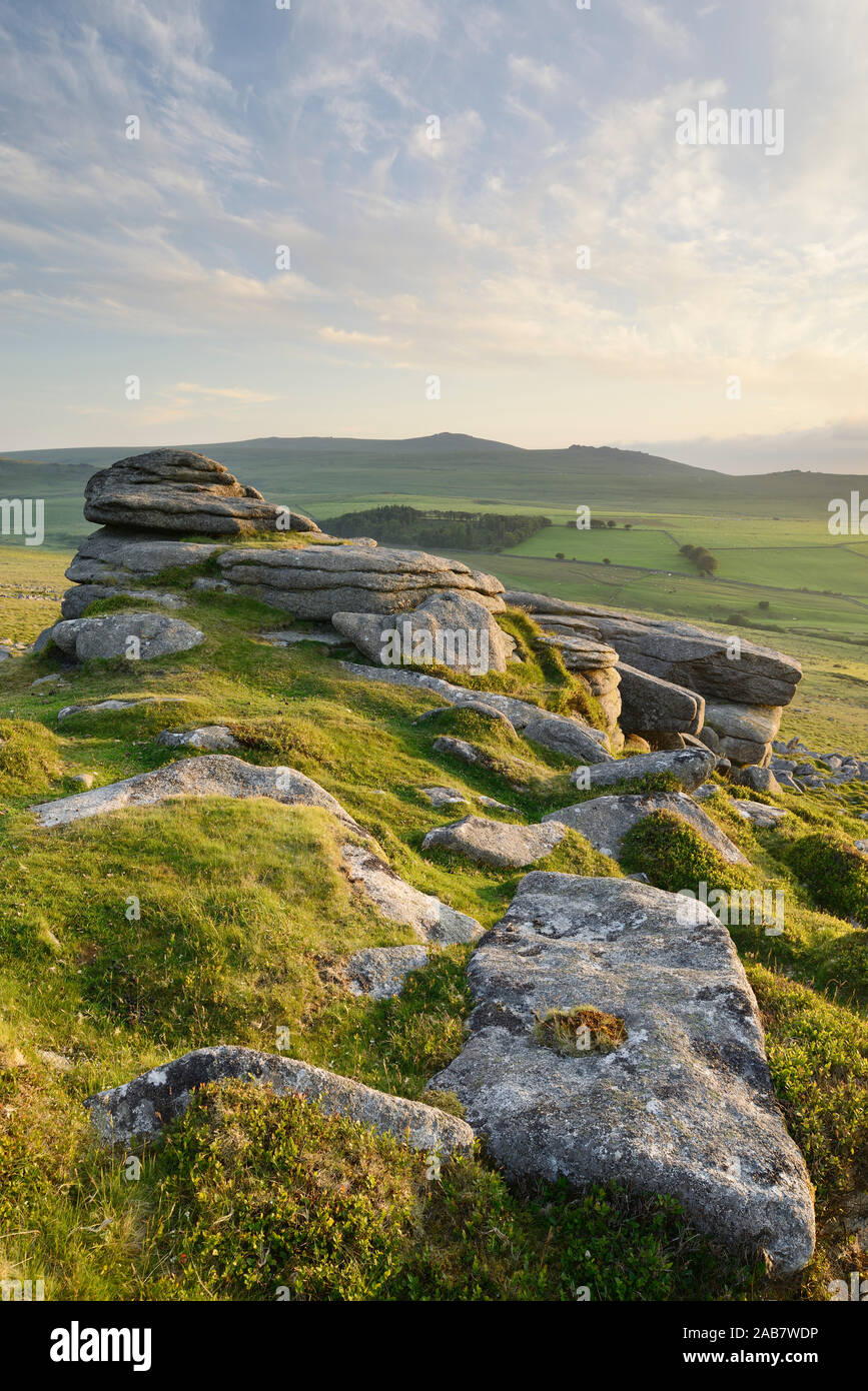 View from Belstone Common looking west towards Yes Tor on the northern ...