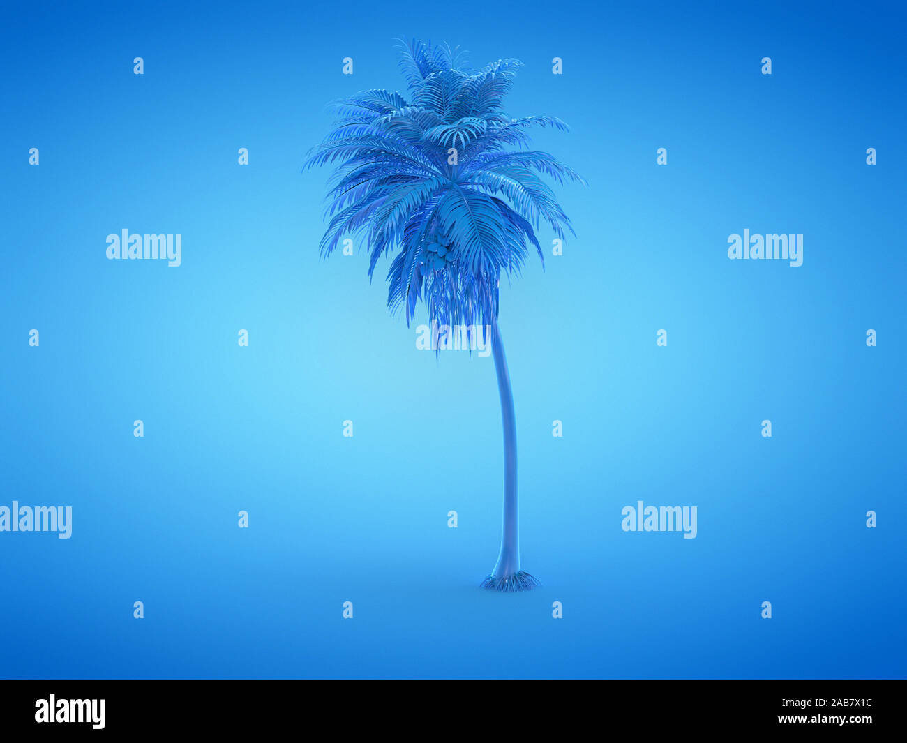 3d rendered illustration of a blue palm tree Stock Photo - Alamy