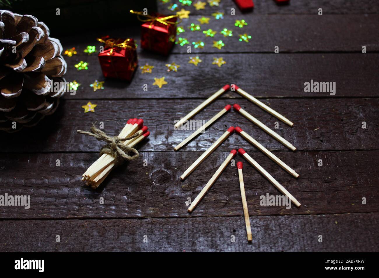 The picture shows a wonderful christmas decoration with matches Stock ...