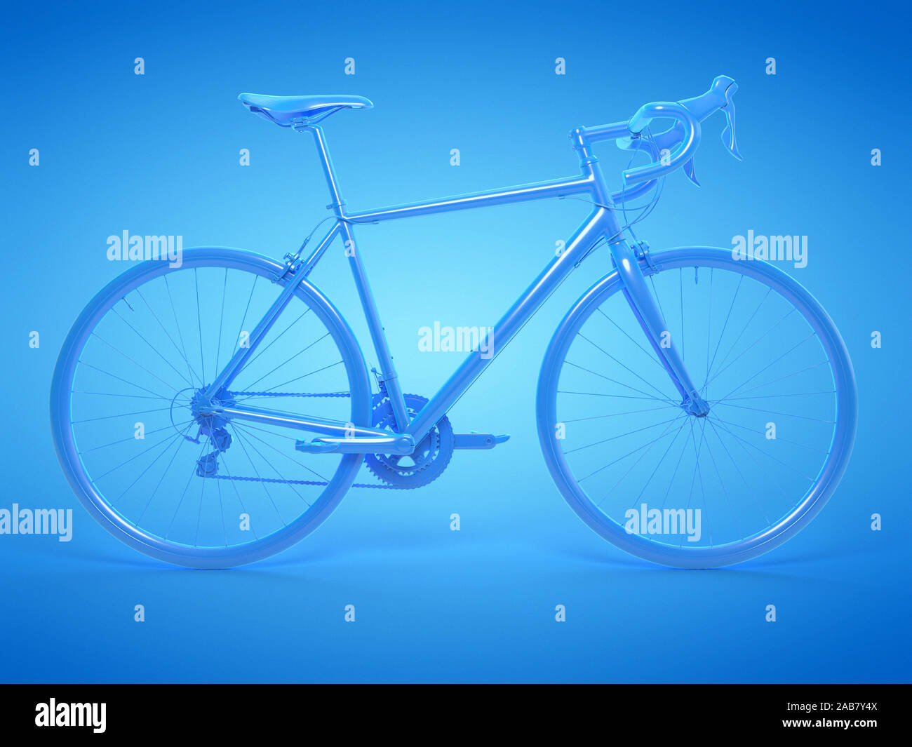 3d rendered illustration of a blue racing bike Stock Photo - Alamy
