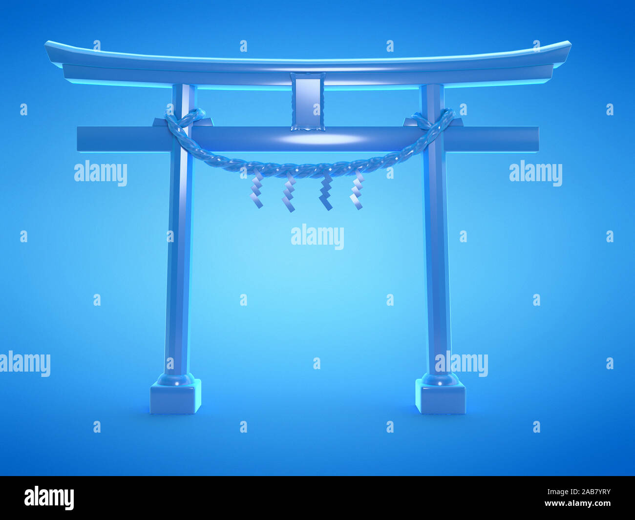 3d rendered illustration of a blue asian gate Stock Photo - Alamy