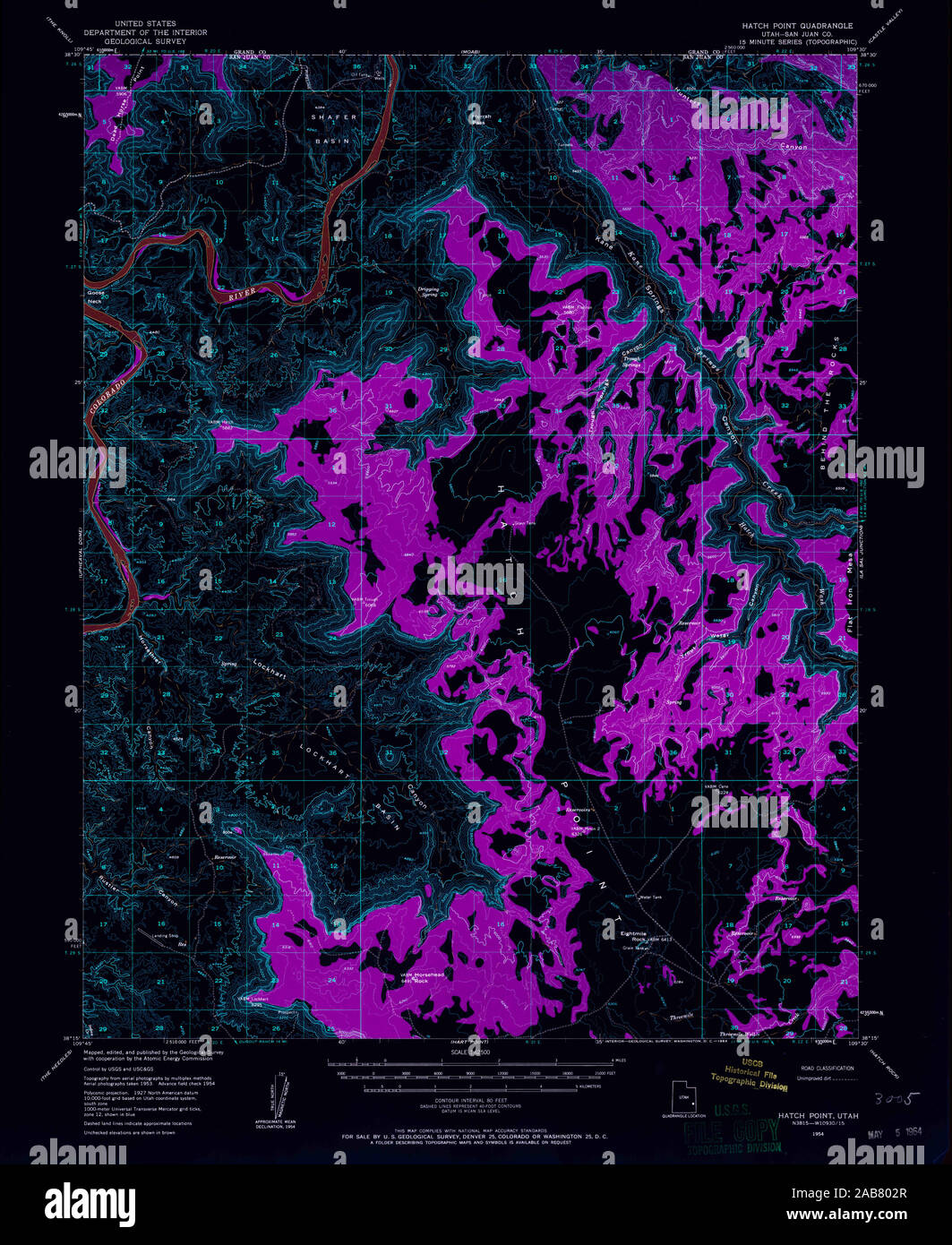 UT Hatch Point 249726 1954 62500 Inverted Restoration Stock Photo - Alamy