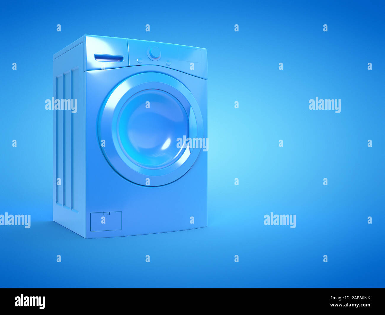 3d rendered illustration of a blue washing machine Stock Photo - Alamy