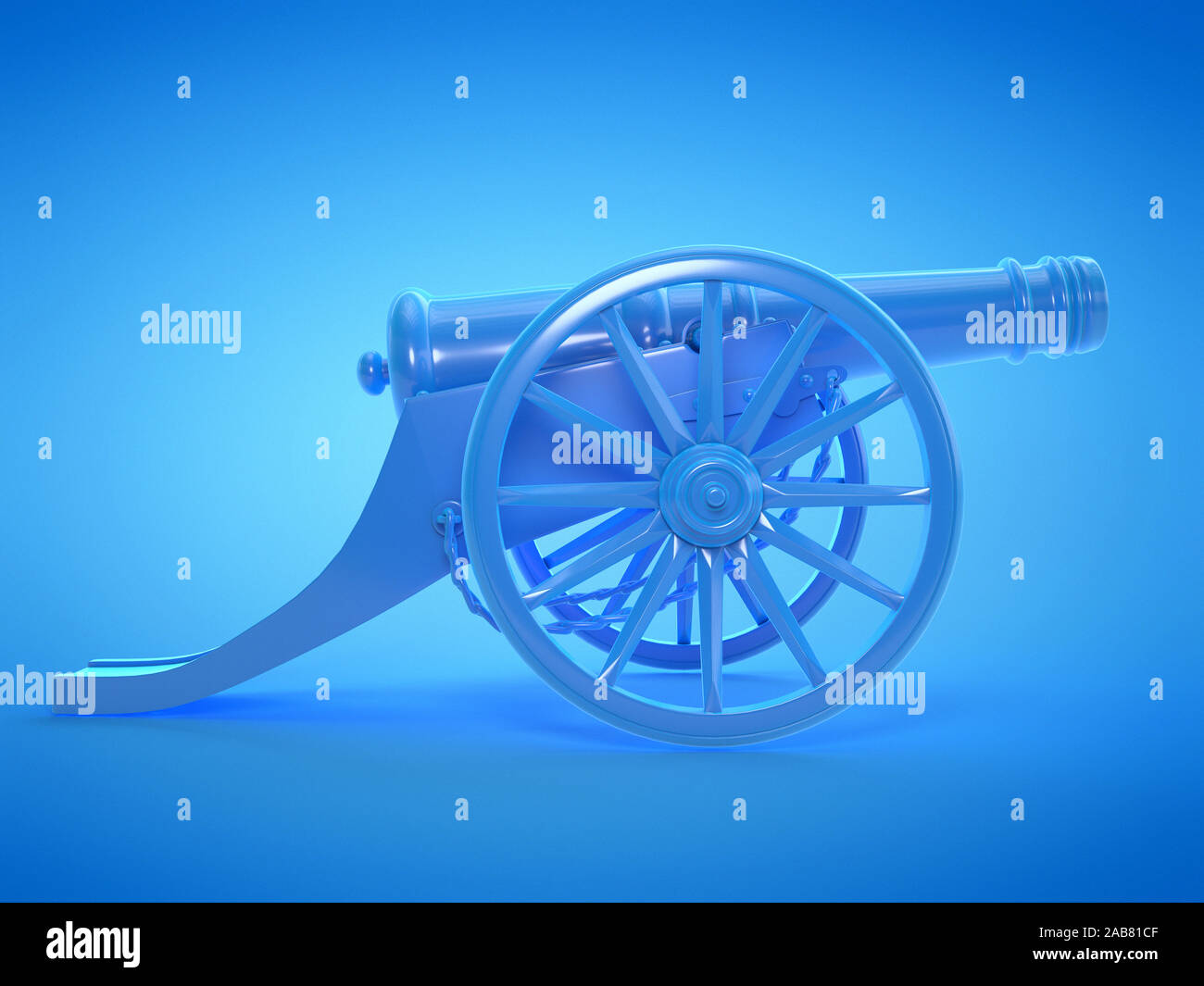 3d rendered illustration of a blue cannon Stock Photo - Alamy