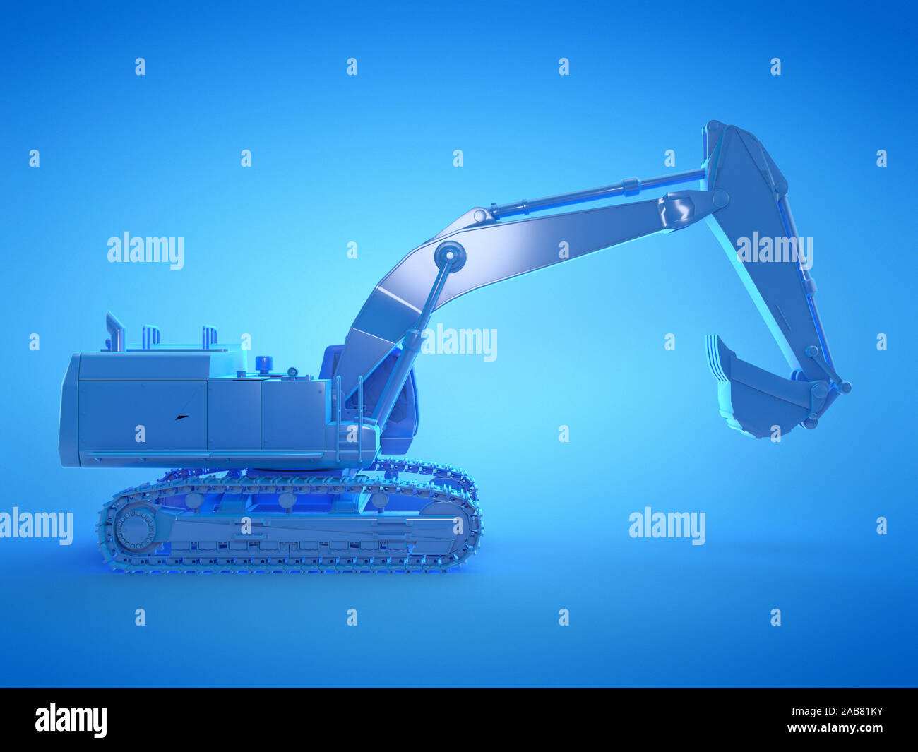 Blue excavator hi-res stock photography and images - Alamy