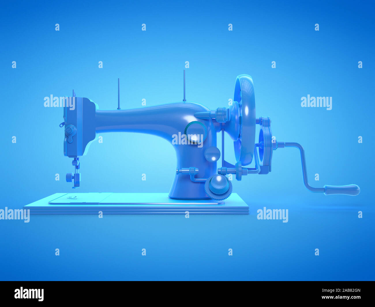3d rendered illustration of a blue sewing machine Stock Photo - Alamy