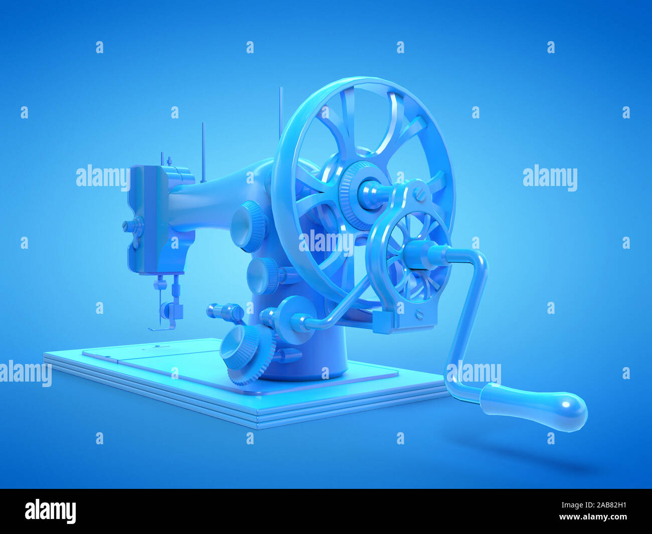 3d rendered illustration of a blue sewing machine Stock Photo - Alamy